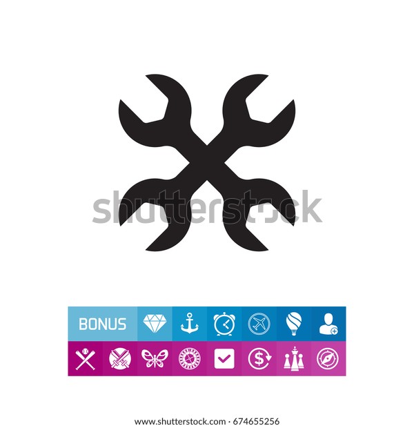 Crossed Spanners Icon Stock Vector (Royalty Free) 674655256 | Shutterstock