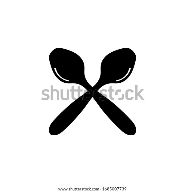 Crossed Spoons Icon Flat Vector Illustration Stock Vector (Royalty Free ...