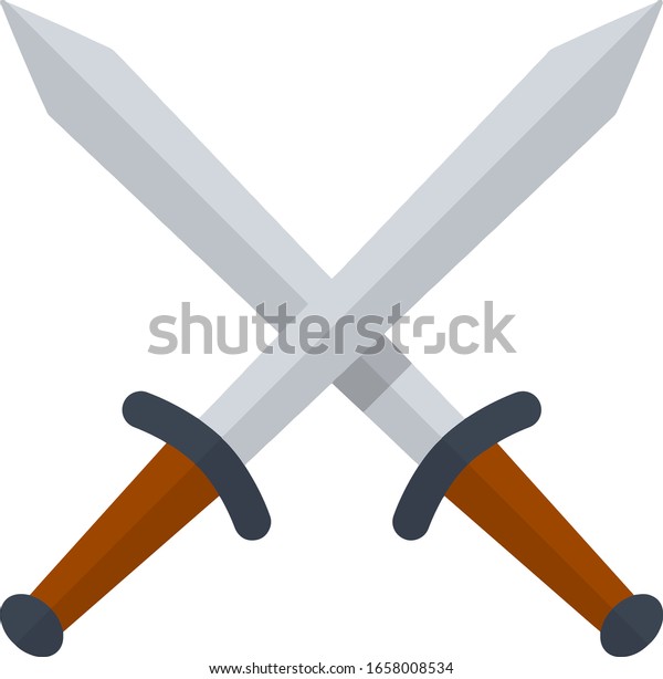 Crossed Sword Medieval Knights Weapon Soldiers Stock Vector (Royalty ...