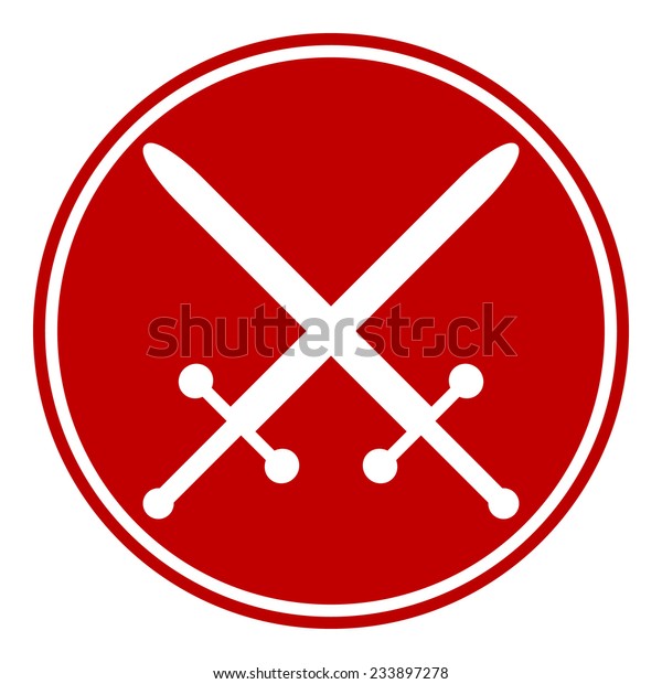 Crossed Swords Button On White Background Stock Vector (Royalty Free ...
