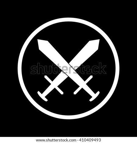 Crossed Swords Icon Circle Stock Vector (Royalty Free) 410409493 ...
