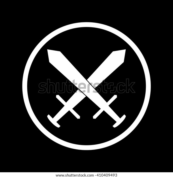 Crossed Swords Icon Circle Stock Vector (Royalty Free) 410409493