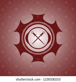 Crossed Swords Icon Inside Red Icon Stock Vector (Royalty Free ...