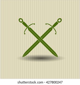 Crossed Swords Icon Vector Symbol Flat Stock Vector (Royalty Free ...