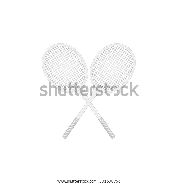 Crossed Tennis Rackets Retro Design Stock Vector (Royalty Free ...