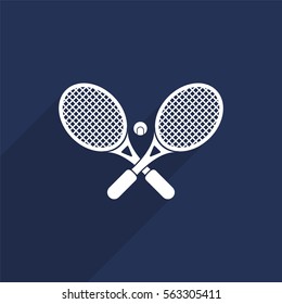 Crossed Tennis Rackets Vector Icon Long Stock Vector (Royalty Free ...