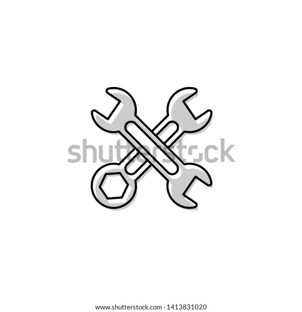 Crossed Tool Logo Color Line Art Stock Vector (Royalty Free) 1413831020 ...