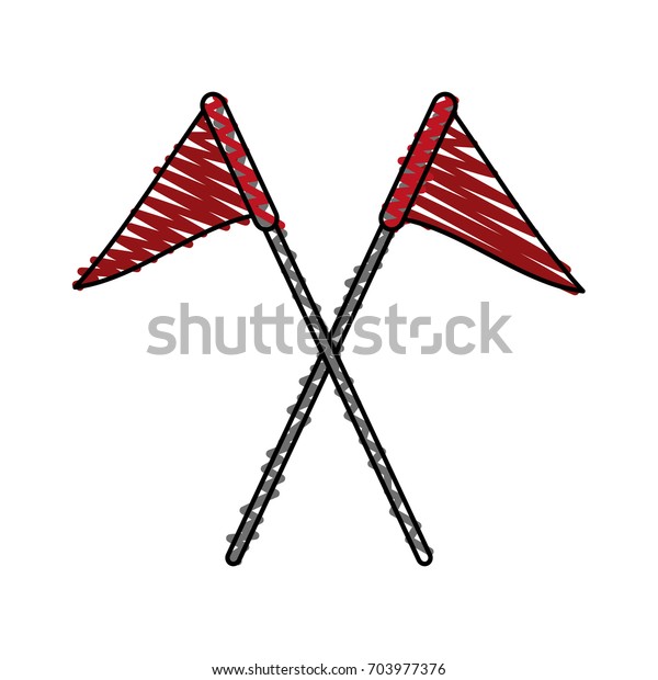Crossed Triangle Flags Icon Image: เวกเตอร์สต็อก (ปลอดค่าลิขสิทธิ์ ...