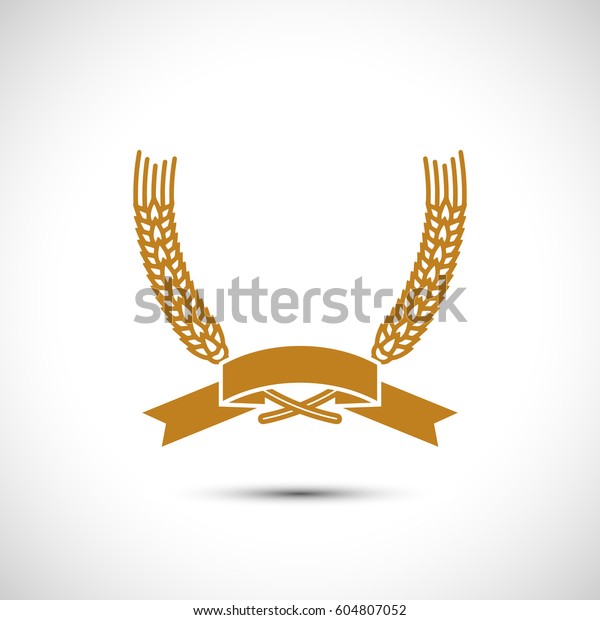 Crossed Wheat Ribbon Vector Illustration Logo Stock Vector (Royalty ...