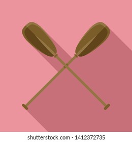 Crossed Wood Paddle Icon Flat Illustration Stock Vector (Royalty Free ...