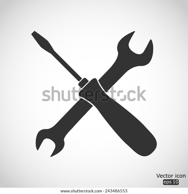 Crossed Wrench Screwdriver Vector Icon Stock Vector (Royalty Free ...