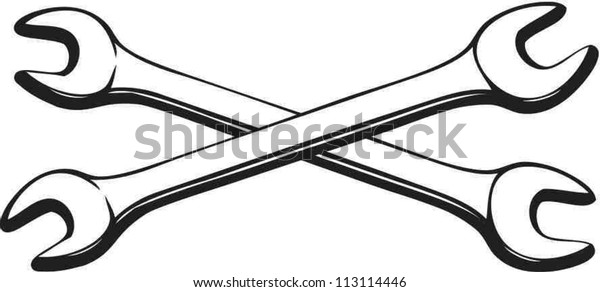Crossed Wrenches Stock Vector (Royalty Free) 113114446 Crossed Wrenches Stock Vector (Royalty Free) 113114446