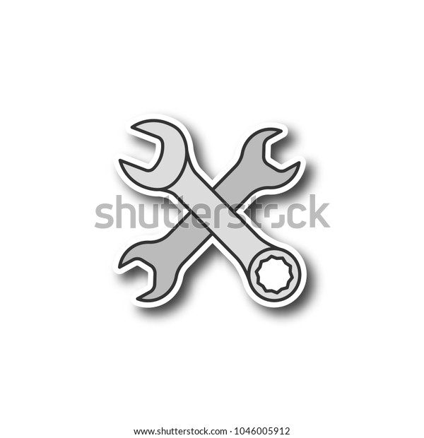 Crossed Wrenches Patch Double Open Ended Stock Vector (Royalty Free ...