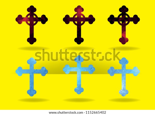 Crosses Christian Polygon Geometry Style Vector Stock Vector (Royalty ...