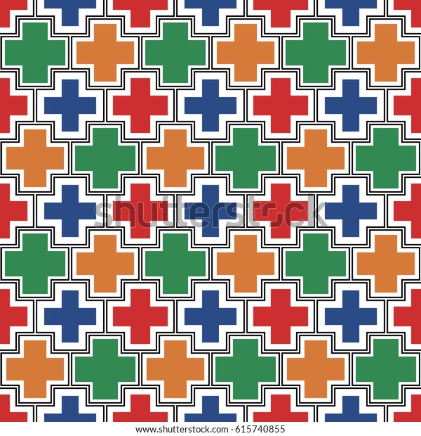 Crosses Wallpaper Repeated Color Plus Signs Stock Vector (Royalty Free ...