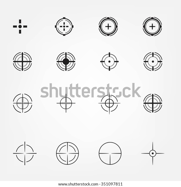 Crosshair Icons Set Computer Games Shooters Stock Vector (Royalty Free ...