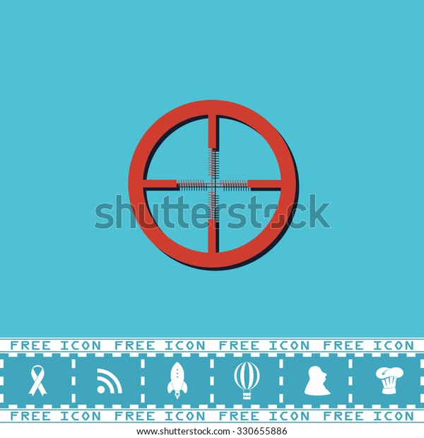 Crosshair Red Flat Symbol Dark Shadow Stock Vector (Royalty Free ...