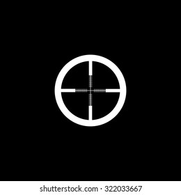 Crosshair Simple Flat Icon Black White Stock Vector (Royalty Free ...