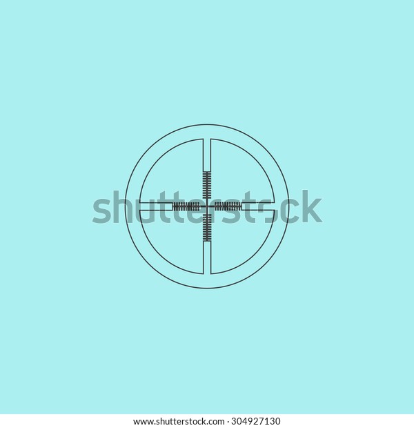 Crosshair Simple Outline Flat Vector Icon Stock Vector (Royalty Free ...
