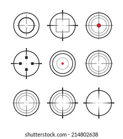 Crosshair Icons Set Computer Games Shooters: เวกเตอร์สต็อก (ปลอดค่า ...