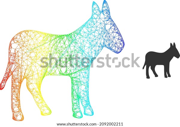 Crossing Mesh Donkey Model Icon Rainbow Stock Vector (Royalty Free ...