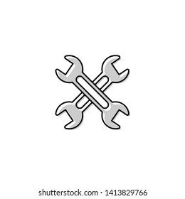 Crossed Tool Logo Color Line Art Stock Vector (Royalty Free) 1413831020 ...