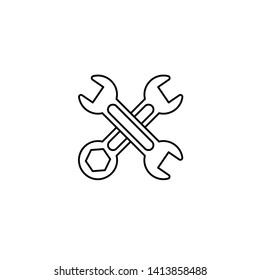 Crossed Tool Logo Color Line Art Stock Vector (Royalty Free) 1413831020 ...