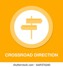 Crossroad Direction Icon Vector Road Sign Stock Vector (Royalty Free ...
