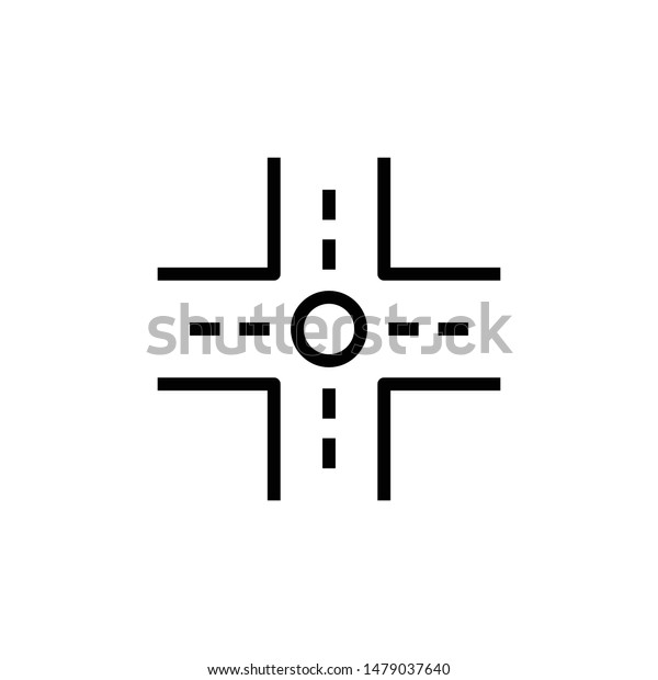 Crossroad Vector Graphics Outline Icon Stock Vector (Royalty Free ...
