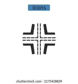 Crossroads Icons Symbol Vector Elements Infographic Stock Vector ...