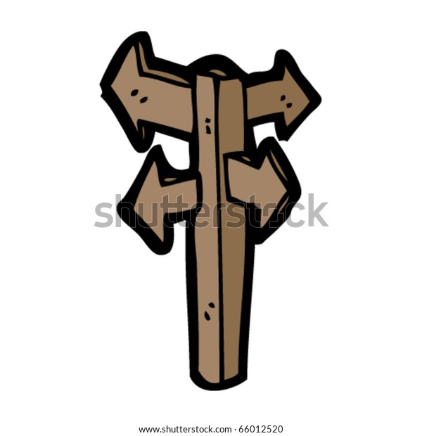 Crossroads Sign Cartoon Stock Vector (Royalty Free) 66012520 | Shutterstock