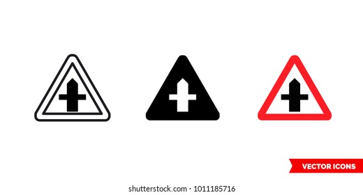 Crossroads Sign Icon 3 Types Color Stock Vector (Royalty Free) 1011185716