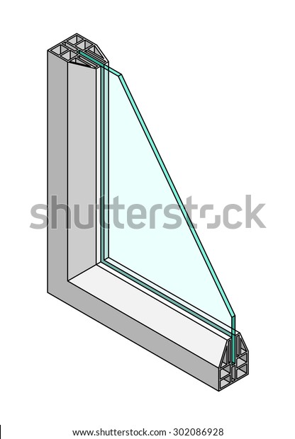 Crosssection Diagram Single Glazed Window Stock Vector (Royalty Free ...