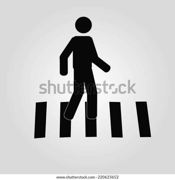 Crosswalk Graphic Sign Vector Illustrationman Walk Stock Vector ...