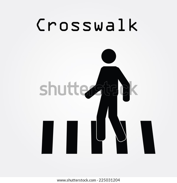 Crosswalk Graphic Sign Vector Illustrationman Walk Stock Vector ...