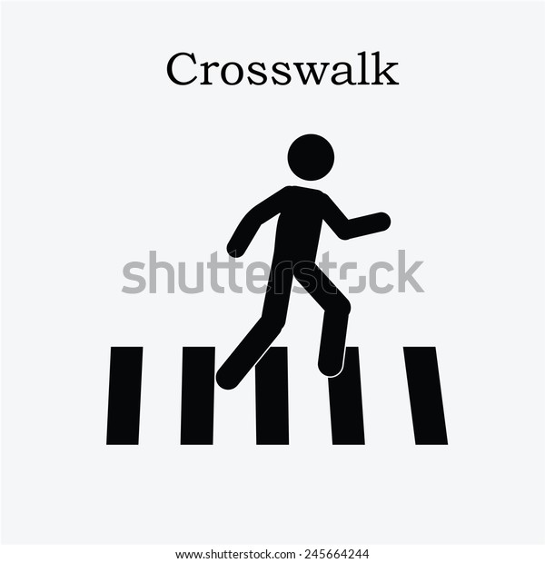 Crosswalk Graphic Sign Vector Illustrationman Walk Stock Vector ...