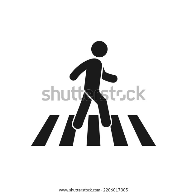 Crosswalk Icon Pedestrian Crossing Vector Icon Stock Vector (Royalty ...