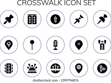 Crosswalk Icon Set 15 Filled Crosswalk Stock Vector (Royalty Free ...