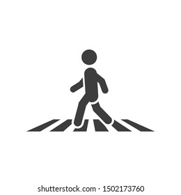 Crosswalk Icon Template Color Editable Pedestrian Stock Vector (Royalty ...
