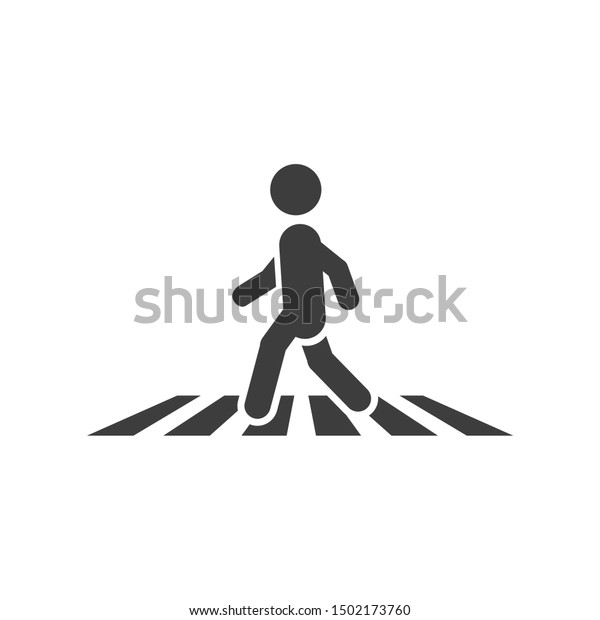 Crosswalk Icon Template Color Editable Pedestrian Stock Vector (Royalty ...