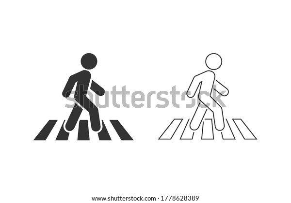 Crosswalk Line Icon Set Symbol Logo: vetor stock (livre de direitos ...
