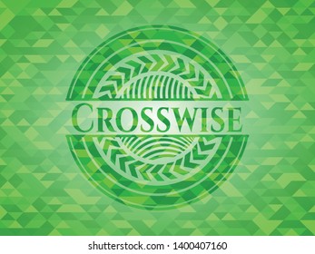 Crosswise Green Mosaic Emblem Vector Illustration Stock Vector (Royalty ...