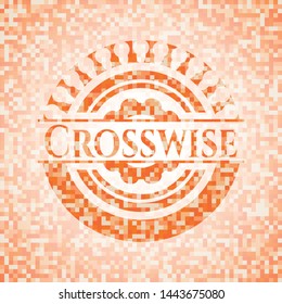 Crosswise Orange Mosaic Emblem Vector Illustration Stock Vector ...