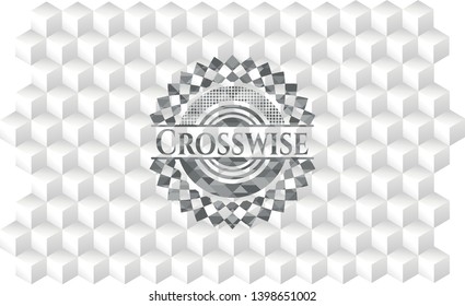 Crosswise Realistic Grey Emblem Cube White Stock Vector (Royalty Free ...