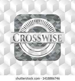 Crosswise Realistic Grey Emblem Cube White Stock Vector (Royalty Free ...