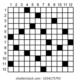 Crossword Puzzle Vector 12 X 12 Stock Vector (Royalty Free) 1554175793 ...