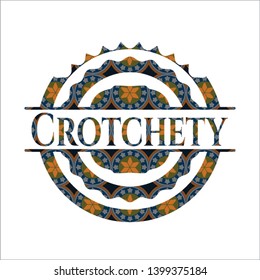 Crotchety Arabic Style Emblem Arabesque Decoration Stock Vector ...