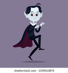 Crouching Pale Vampire Funny Cartoon Character Stock Vector (Royalty ...