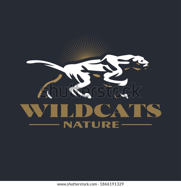 Crouching Panther Puma Stylized Vector Illustration Stock Vector ...