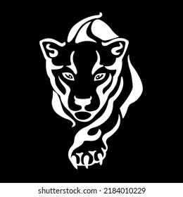 Crouching Predator On Black Background Stock Vector (Royalty Free ...